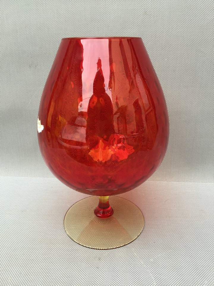 grand verre en verre rouge vase déco vintage french antique | eBay