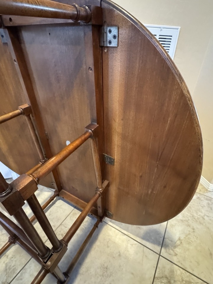 Baker Furniture English Oak Double Drop Leaf Gateleg Table W/Barley Twist Legs | eBay