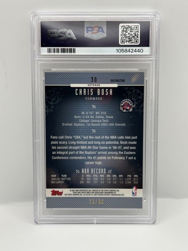PSA 10 GEM MINT 2006 Chris Bosh Topps Finest GOLD Refractor /50 G4019 PSA 9 | eBay