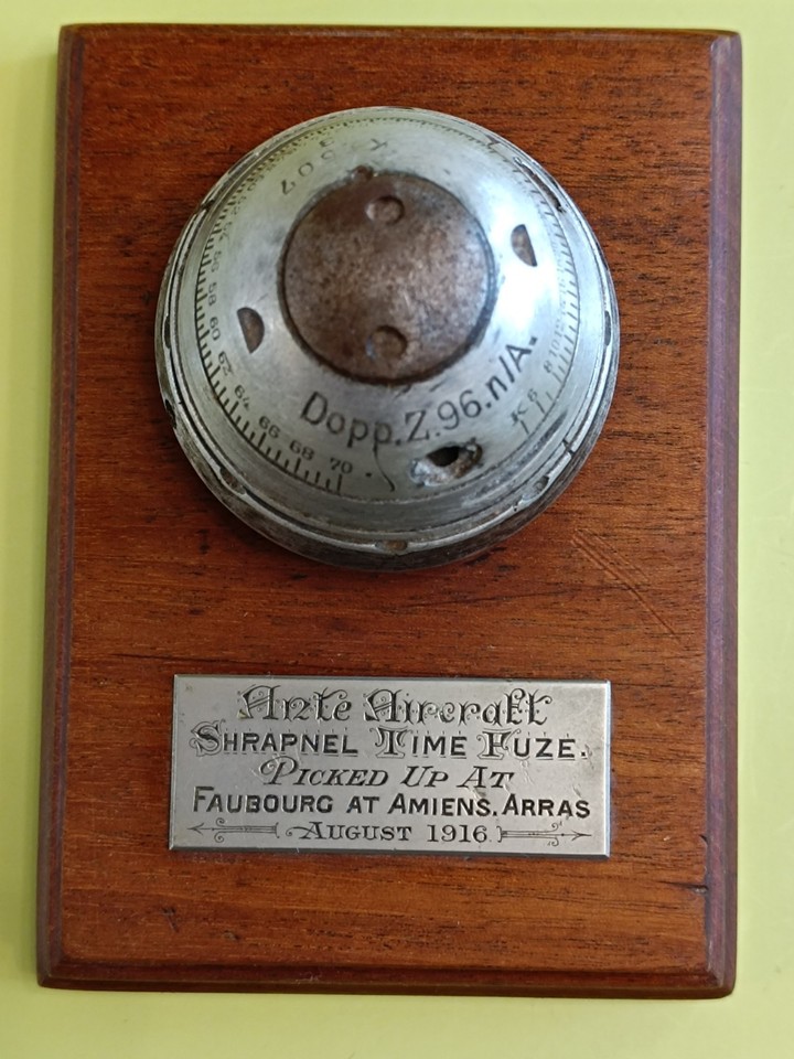 Germany WW1 1916 Mounted Aluminium German Shrapnel Time Fuse War ...