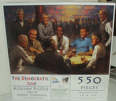 The Democratic Club NEW Puzzle 550 Pcs Barak Obama JFK FDR LBJ Clinton ...