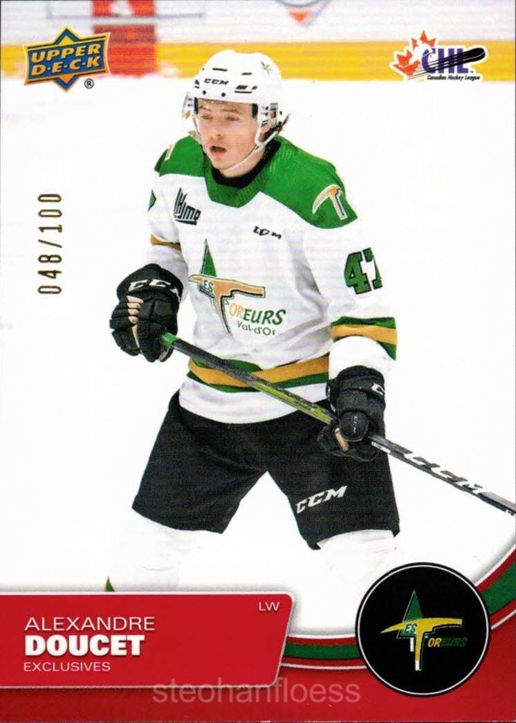2021-22 Upper Deck CHL - Exclusives #97 Alexandre Doucet /100 (RC) for ...