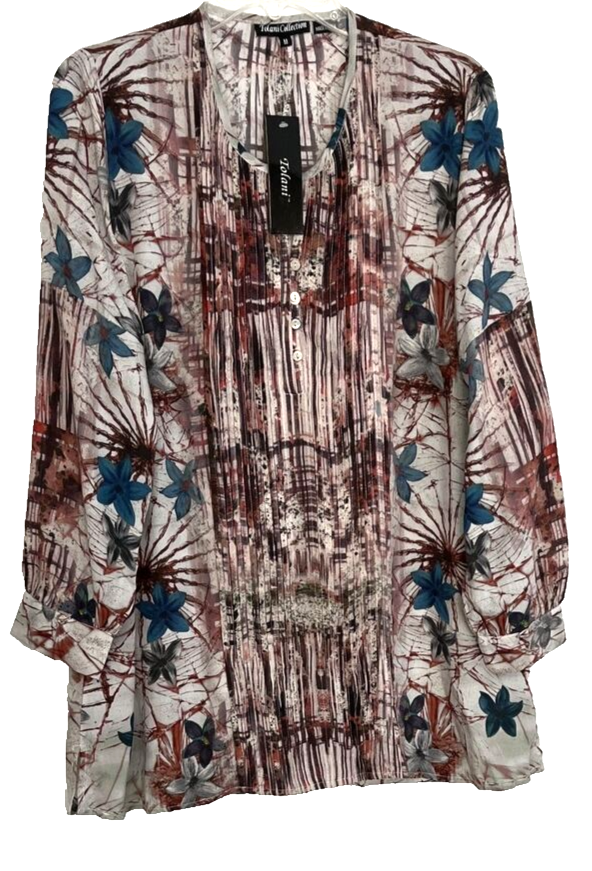 Tolani Collection Printed Tunic Shirt Sz M Multi Floral A354804 Women ...