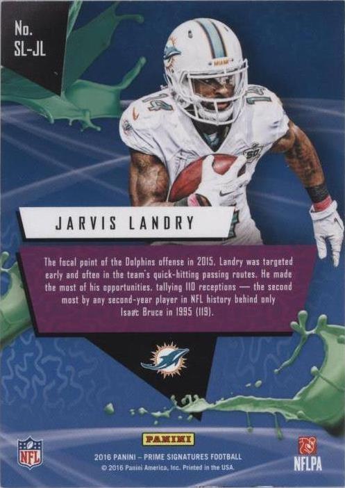 2016 Panini Prime Signatures Jarvis Landry #SL-JL for sale | eBay