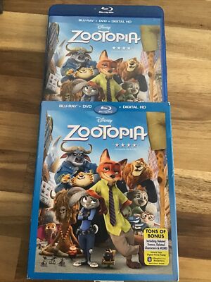 Zootopia (Blu-ray + DVD Combo, 2016) w/Slip Cover Watched Once Great ...