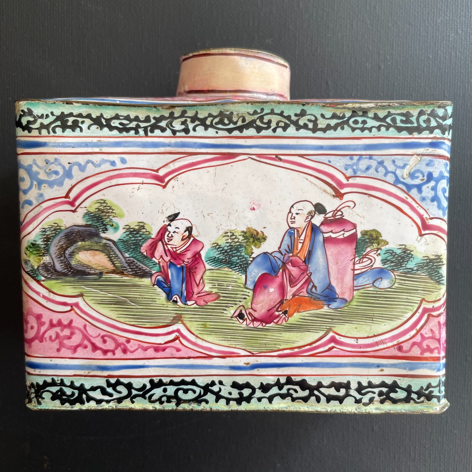 Chinese Antique Canton Enamel tea caddy , 18th c Qianlong Period #1670 ...