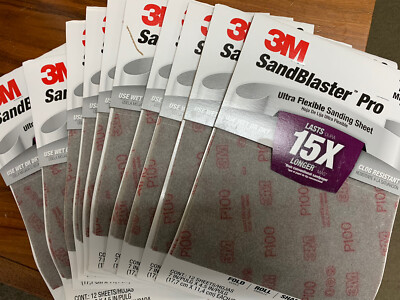 120 Sheets) 3M Sand Blaster Pro 100 Grit Ultra Flexible Sanding Medium ...