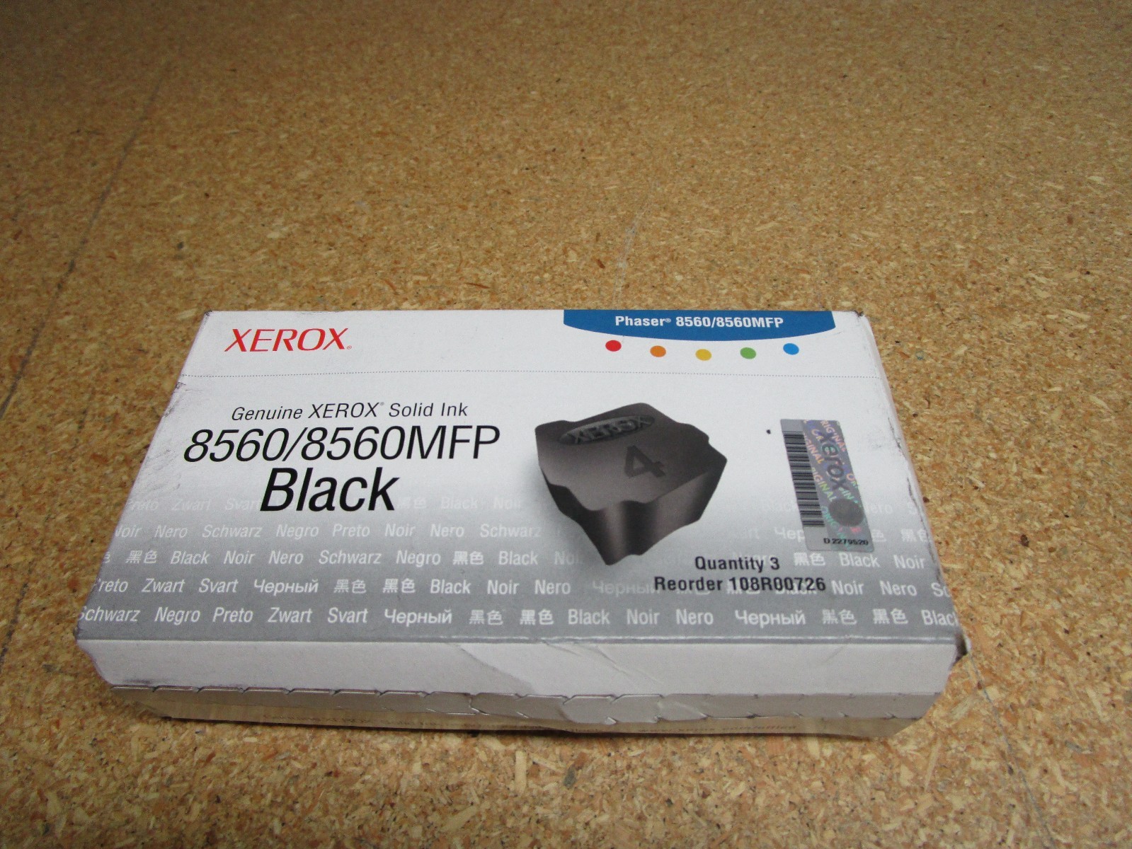 Pack Of 3 New Genuine Xerox 108R00726 Black Colostix Ink for Phaser ...