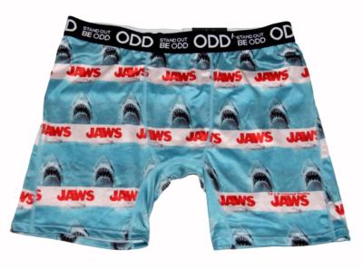 ODD Stand Out BE ODD Striped Blu/Whi JAWS Sharks Swimmers Boxer Briefs ...