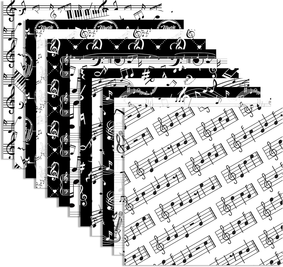 24 Sheets Music Notes Scrapbook Paper Musical Notes Pattern Paper ...