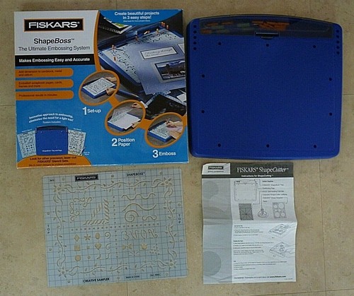 Fiskars ShapeBoss: Ultimate Embossing System+12 Stencils/Textures ...