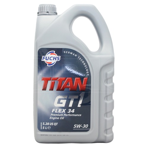 Fuchs TITAN GT1 FLEX 34 5W-30 5W30 Fully Synthetic Engine Oil - 5 ...