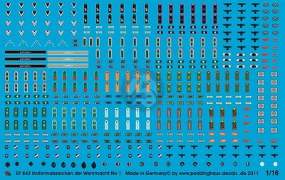 Peddinghaus 1/16 German Wehrmacht Uniform Insignia WWII No.1 [Decal ...