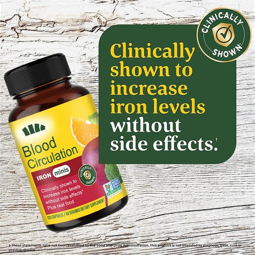 Blood Circulation Supplement 30/60/120 Capsules With Beetroot, Iron ...