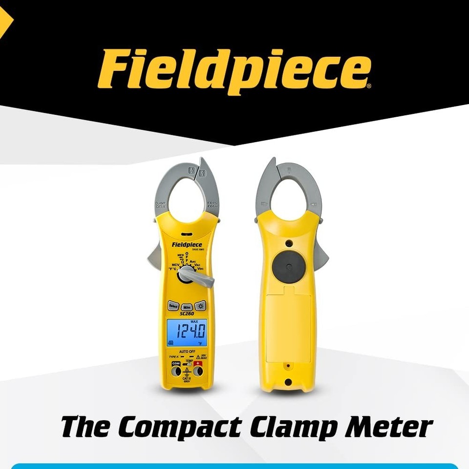 Fieldpiece SC260 Compact Clamp Meter True RMS HVAC Multimeter w/ Magnet ...