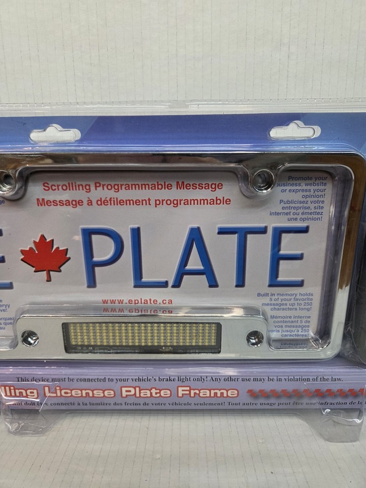 SEALED! E-Plate Scrolling Digital LED Message License Plate Frame ...