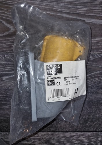 MK K9235 Yellow 3P+E Commando Socket-Outlet Surface Single 32A 100-130V ...