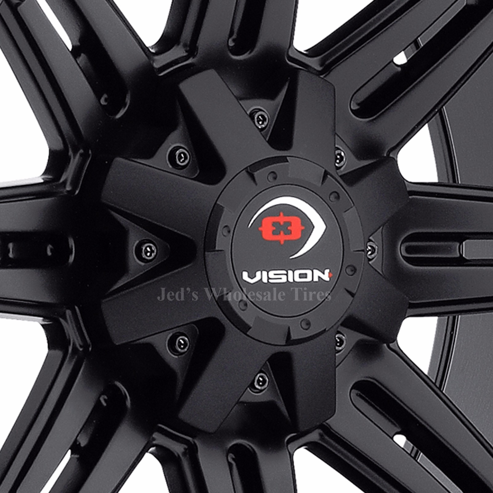 12" Vision Wheel 550 8 Spoke Black Matte 4/4.5 Conical Seat UTV/SXS ...