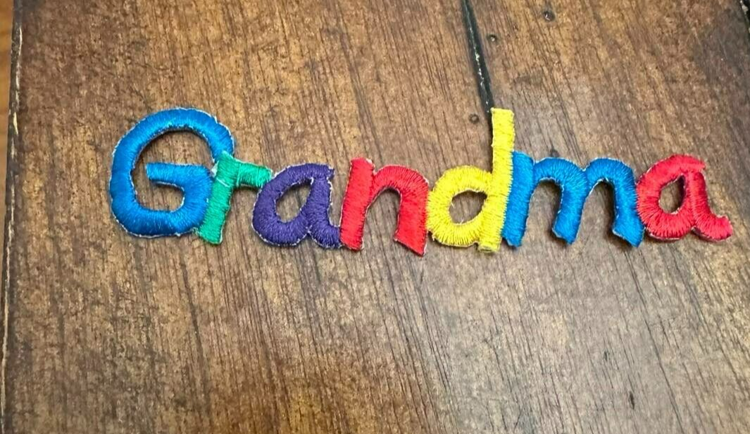 Rainbow colored GRANDMA Iron On Patches Appliques 3.75"w x 7/8"h | eBay
