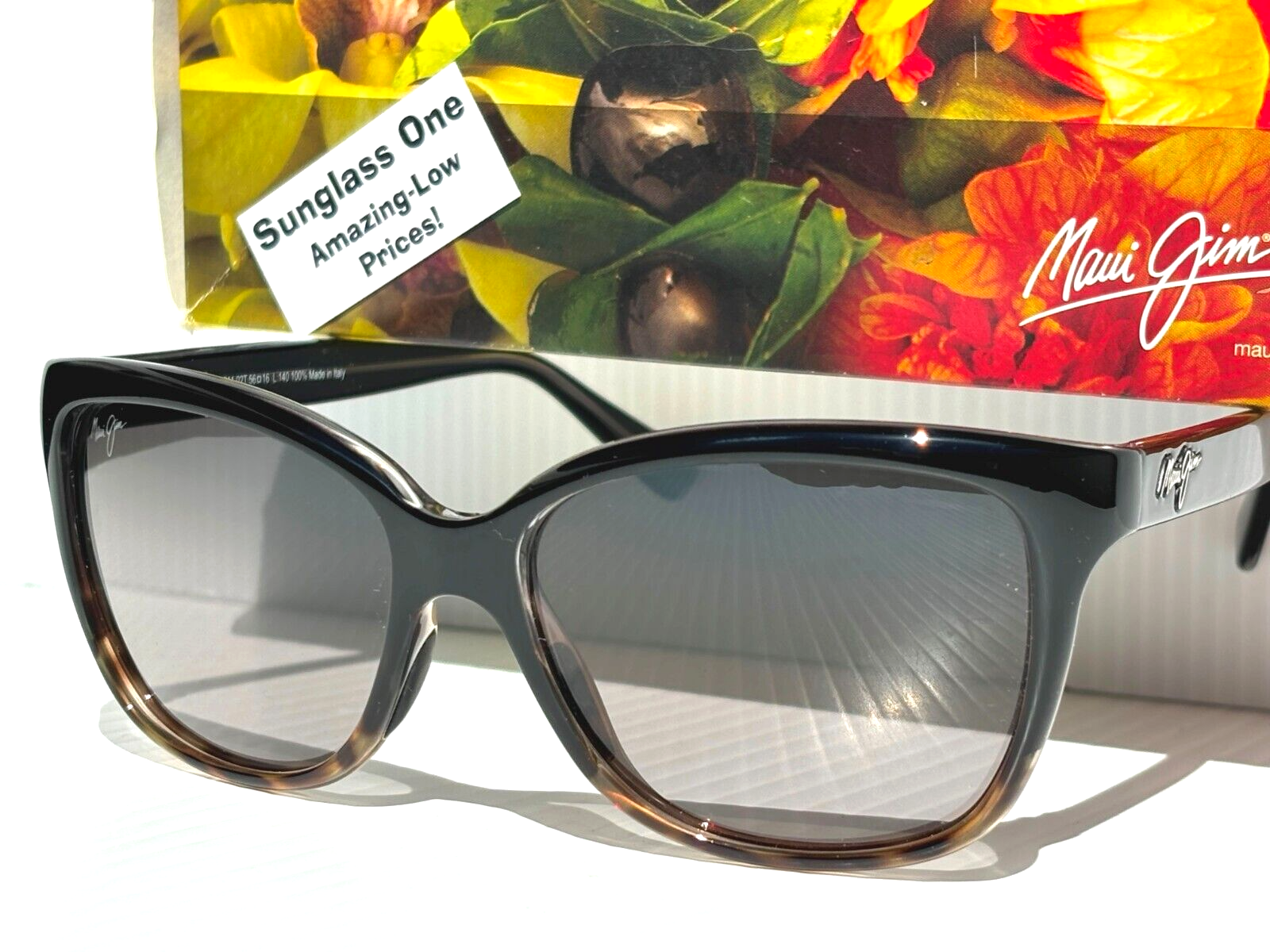 NEW Maui Jim STARFISH Black Tortoise POLARIZED Grey GLASS Sunglass ...