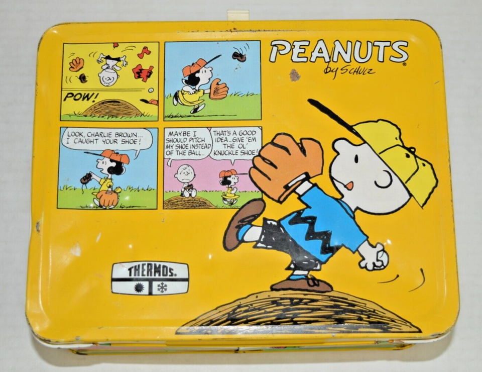 Vintage Peanuts Lunch Box 1960s Charlie Brown Baseball Snoopy Beagle ...