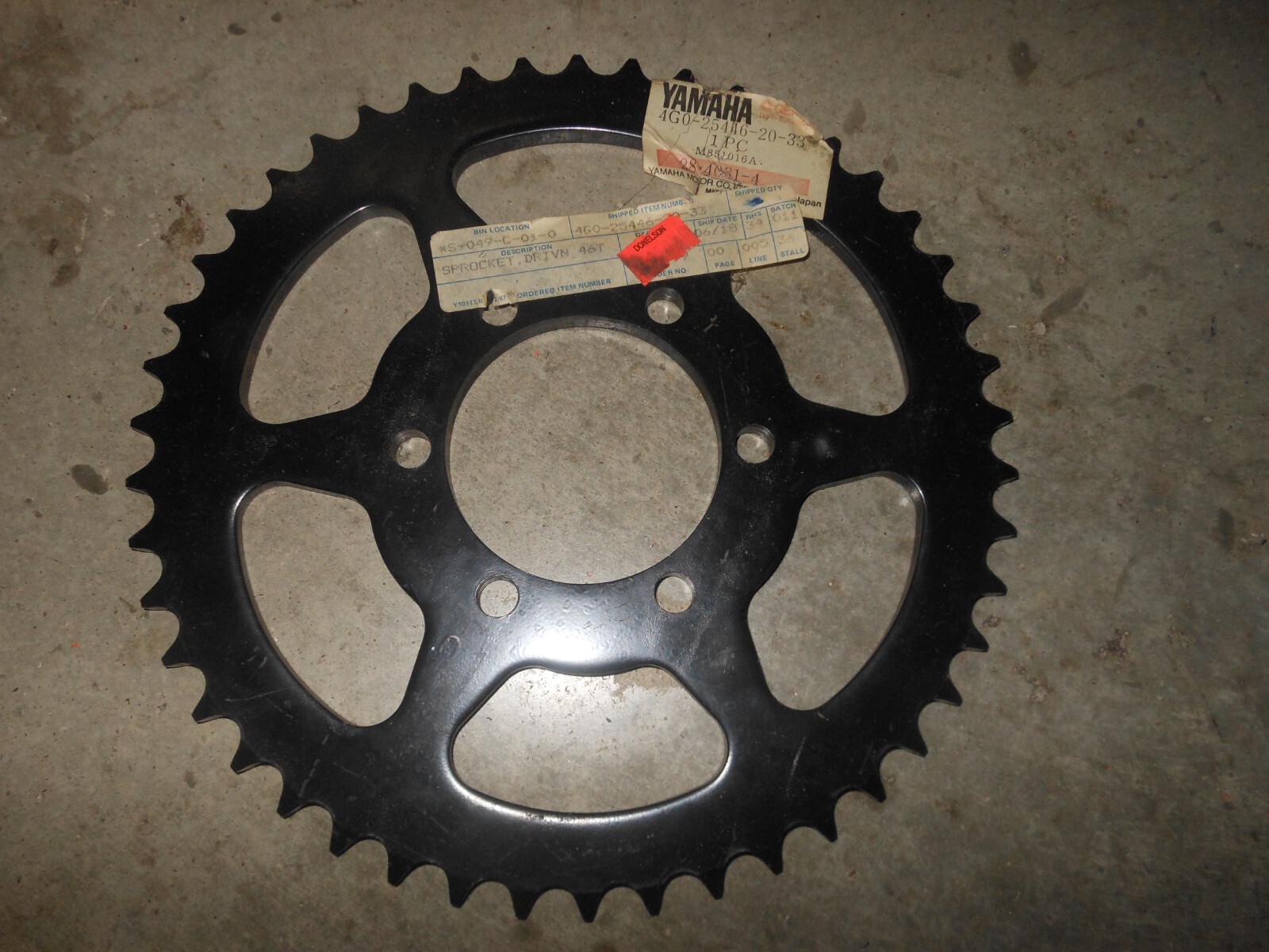 NOS OEM Yamaha 81 XJ550R Seca Street Rear Sprocket Driven 46T # 4G0 ...