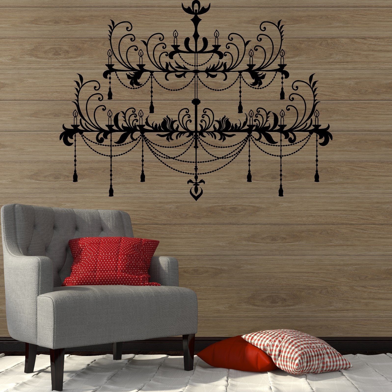 Vinyl Wall Decal Chandelier Lighting Light Decorating Room Stickers ...