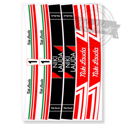 Niki Lauda F1 Helmet Visor Sticker Decal Strip Custom Set HQ Printed ...