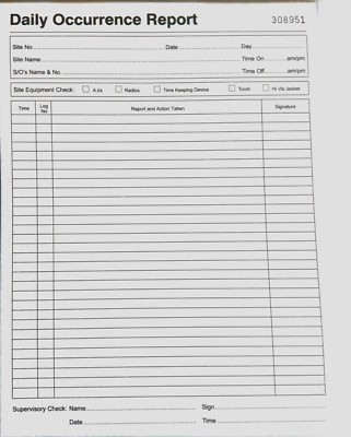 Daily Occurrence Log Book | eBay UK