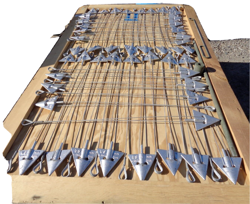 MILITARY 4" ARROWHEAD EARTH ANCHOR GUY LINE ANCHOR KIT LOT OF 50 + 1 ...