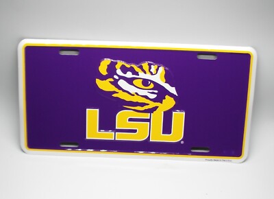 Licensed LSU TIGERS LOUISIANA STATE 3D EMBOSSED METAL CAR NOVELTY ...
