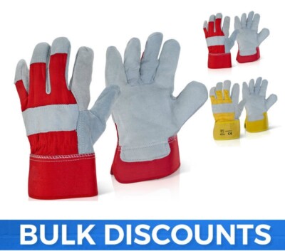Heavy Duty Rigger Gloves Cut Proof Canadian Leather Gardening Builders ...