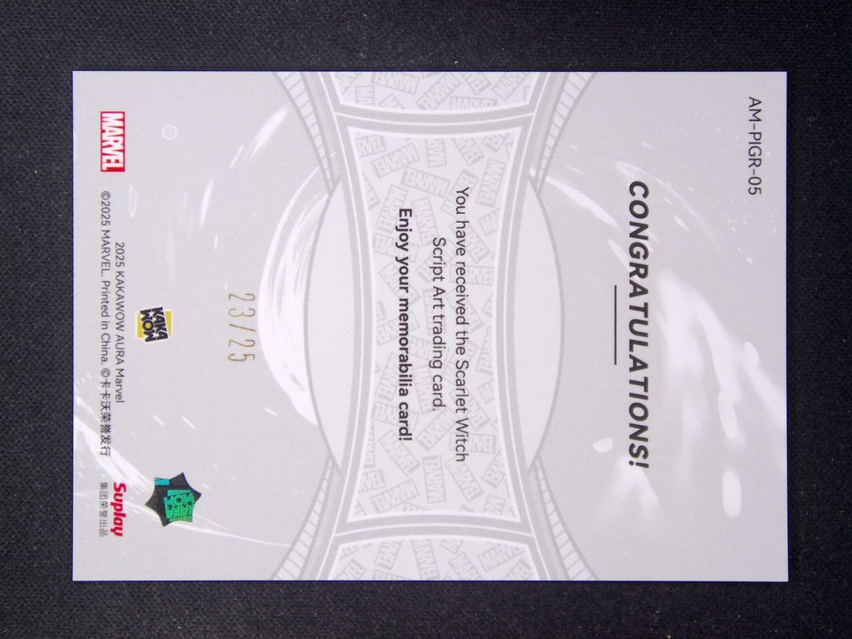 2025 Kakawow Aura Marvel Scarlet Witch Wanda Script Art Auto Green /25 ...