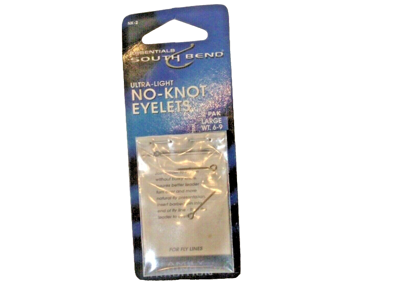 South Bend 2 pc Fly fishing eyelets line leader no knot LARGE 6-9 wt ...