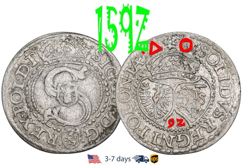 Poland Lithuania SOLIDUS Solid Schilling 1592 Sigismund III Silver ...