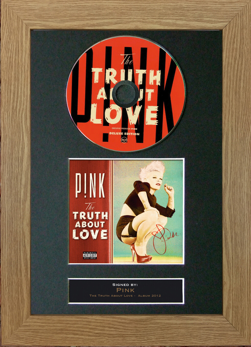 PINK Truth About Love Signed CD Mounted Reproduction Autograph Photo ...