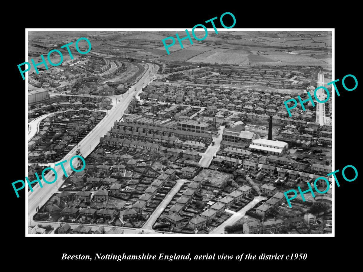 OLD 8x6 HISTORIC PHOTO BEESTON NOTTINGHAMSHIRE ENGLAND AERIAL VIEW ...