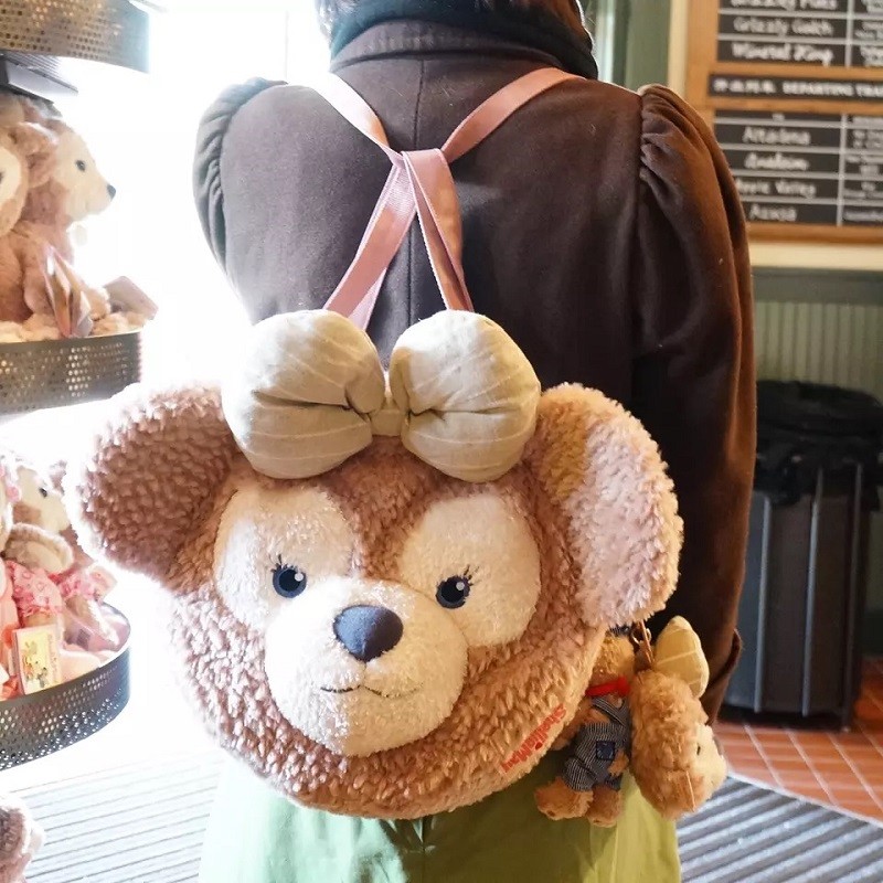 Disney Shellie May Duffy Bear Face Plush Tote Bag Handbag Shoulder Bag ...