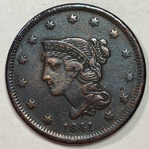 1841 Braided Hair Large Cent Extremely Fine XF Coin #18376 | eBay
