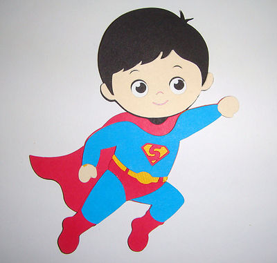 Super Hero Super Man Paper Doll Paper Die Cut Scrapbook Embellishment ...