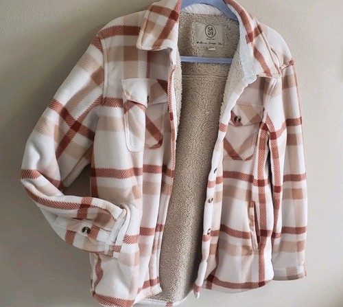 Women's Sage Collective Fleece Jacket Size Medium Sherpa Lined White ...