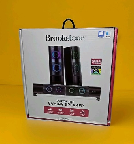 Brookstone Gaming Dual Speakers USB 3.5mm Audio System for PC ...