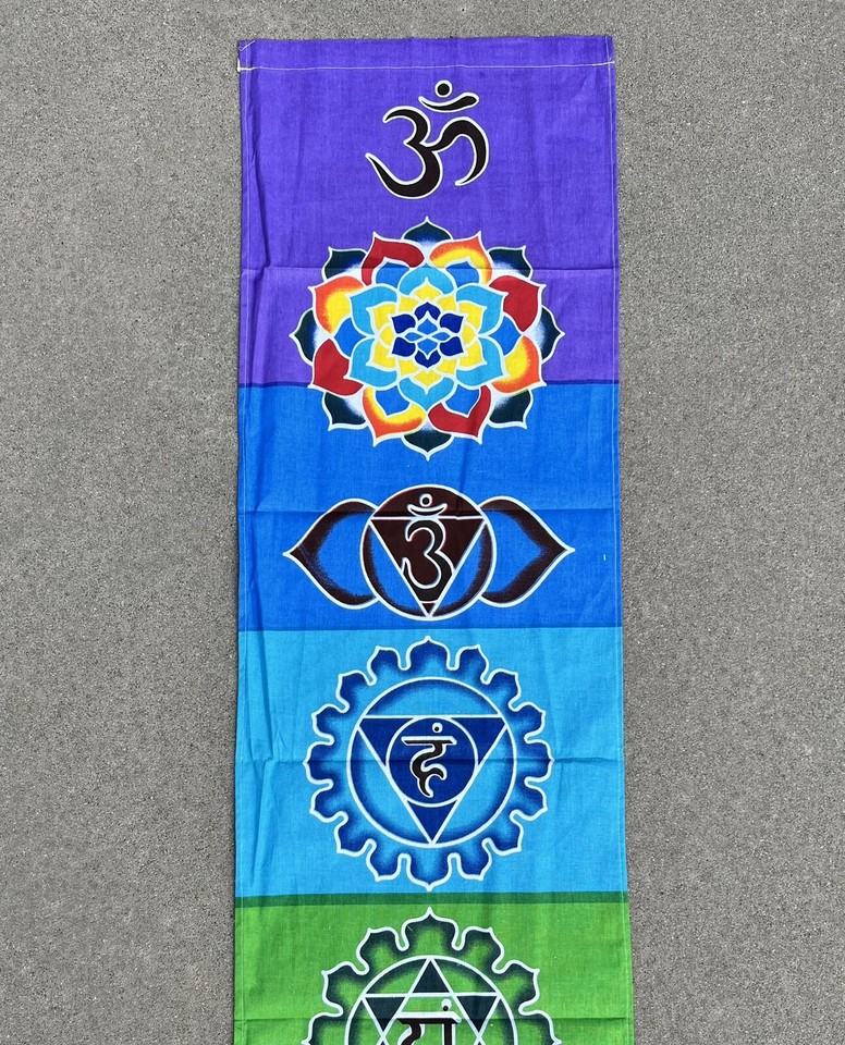 7 Chakra Sign Cotton Wall Hanging Banner , Chakras wall decor | eBay