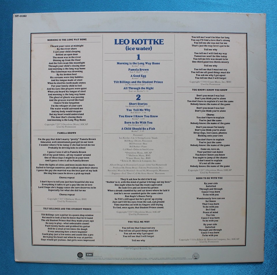 Leo Kottke-Ice Water-1974 Folk Rock Embossed Cover E/E | eBay