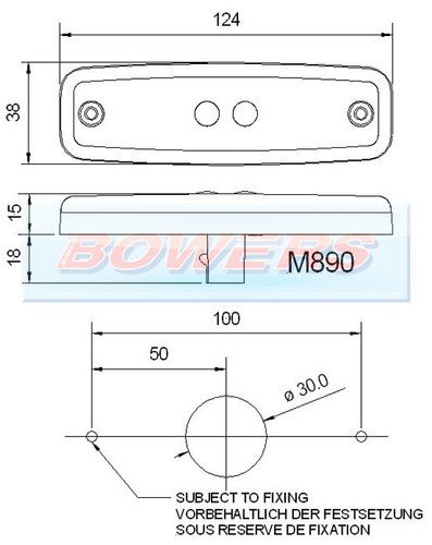 Rubbolite Truck-Lite M890 White LED Front Marker Light Lamp 890/01/04 ...