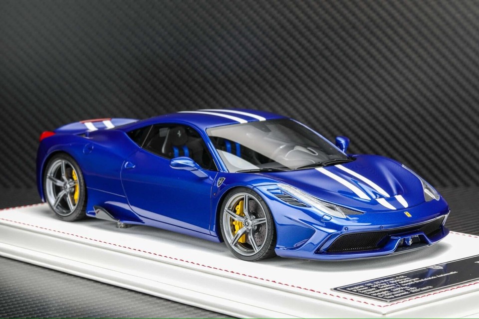Ferrari 458 Speciale (Blue/ White Stripe) [Davis & Giovanni] 1/18 scale ...