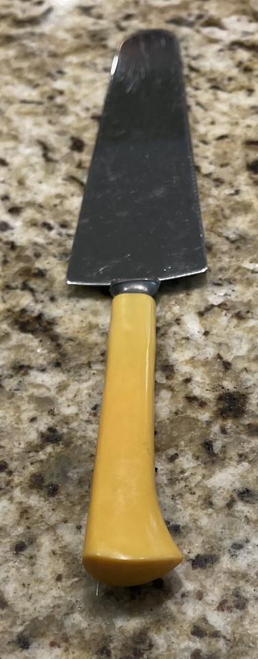 Vtg Stainless Steel Serrated Cake Pie Server Knife Bakelite Handle | eBay