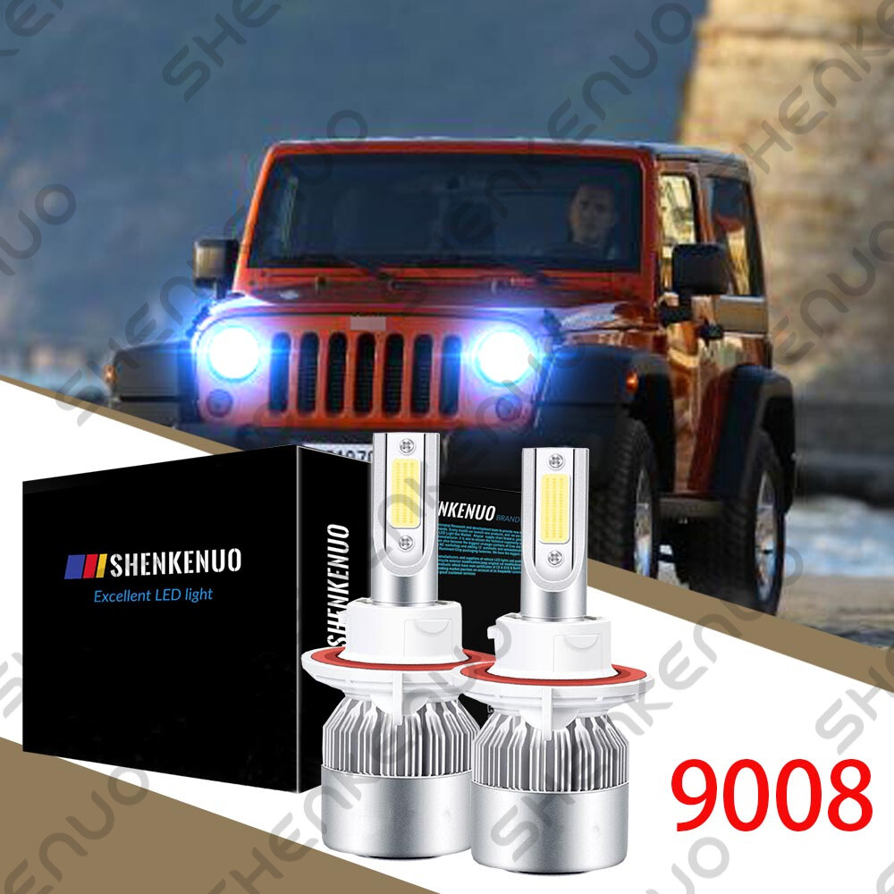 9008 LED Headlight Bulbs Kit 8000K Hi/Lo beam Qty2 For 2007-2016 Jeep ...