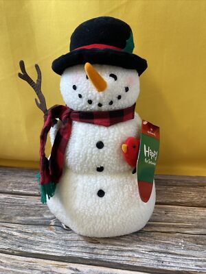 Hallmark Happy The Snowman Plush With Cardinal & Tag 15" | eBay