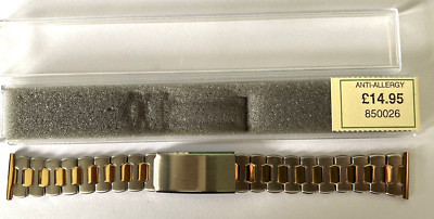 gold plate watch bracelet anti allergy gents fits 20 mm 1/2 price ...